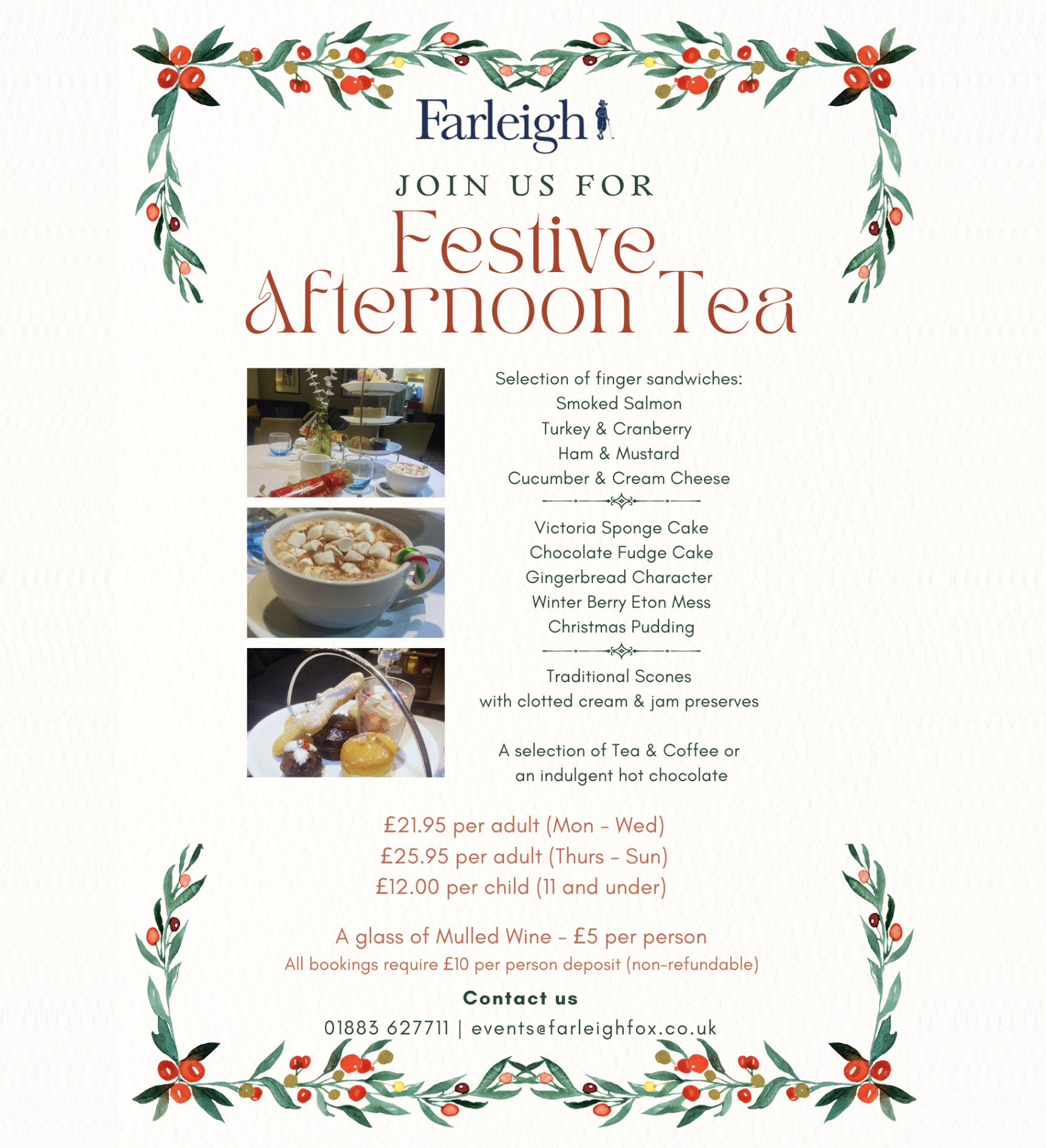 Festive Afternoon Tea at Farleigh - Farleigh